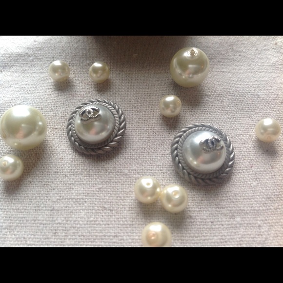 CHANEL | Jewelry | Chanel Faux Pearl Buttons | Poshmark